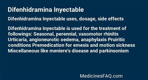 Difenhidramina Inyectable Uses Dosage Side Effects Food Interaction And Faq