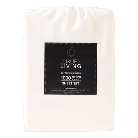 Luxury Living 1000 Thread Count Sheet Set White King