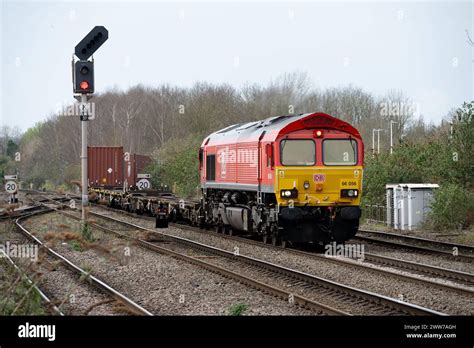 Db Class 66 Diesel Locomotive No 66056 Pulling A Freightliner Train At