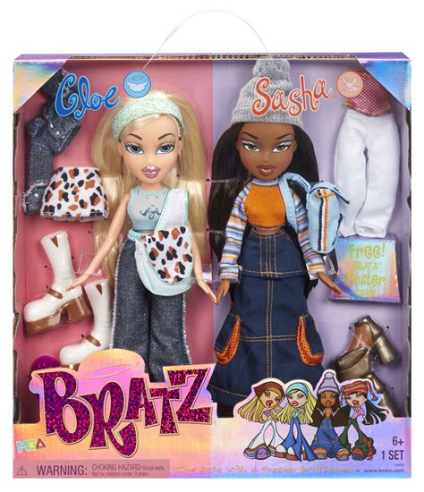 Brandclub Bratz Original Fashion Dolls 2 Pack Cloe And Sasha 4 Full Outfits And Accessories