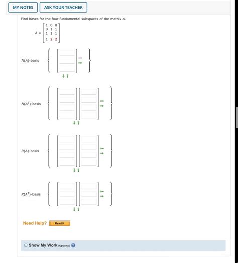 Solved Find Bases For The Four Fundamental Subspaces Of The