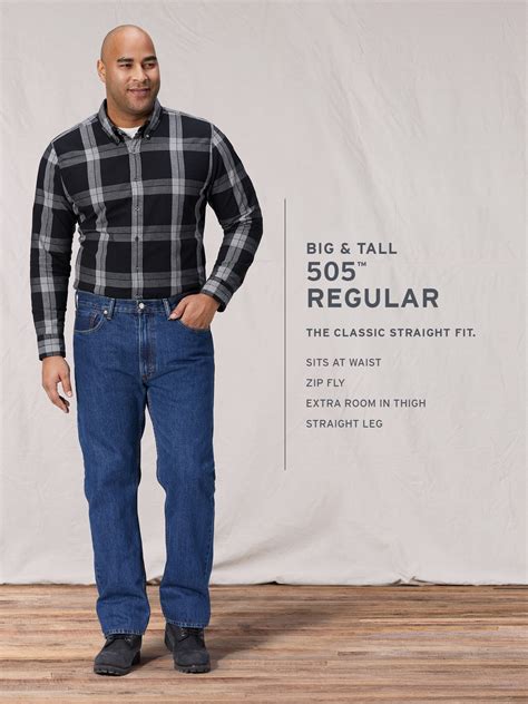 Buy Levis Mens Big And Tall 505 Regular Fit Jeans Online At Lowest