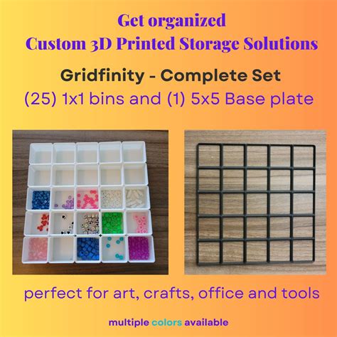 Complete Set Gridfinity Drawer Organizer 3d Printed Complete Kit For Modular Storage Solution