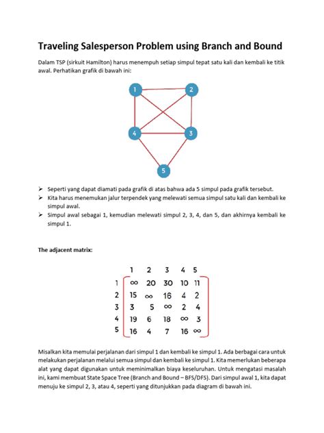 Traveling Salesperson Problem Using Branch And Bound Pdf