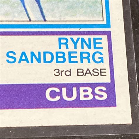 1983 Topps Ryne Sandberg 83 Rookie Card Hof Chicago Cubs Error Card