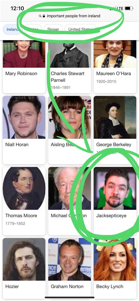 I Looked Up Important People From Ireland And You Can See Jacksepticeyes Picture Im So Happy