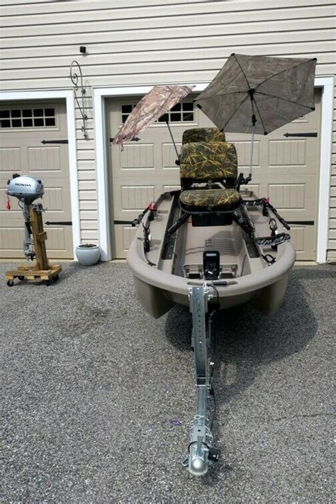 Boat Twin Troller Electric And Gas 2 Seat Fishing Boat 84lb Thrust And 2