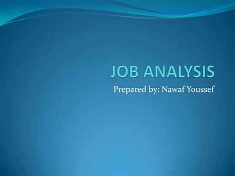 Job Analysis Job Description Pptx Job Analysis Job Description Pptx