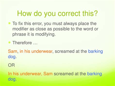 Ppt Misplaced Modifiers Powerpoint Presentation Free Download Id