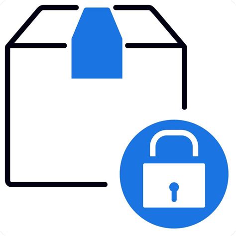 Delivery Security And Protection Icon Concept In Blue Line Color
