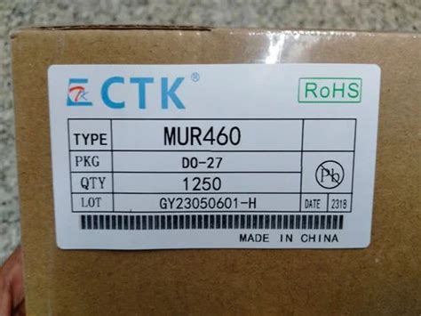 Mur460 Rectifier Diode At Rs 1 Piece Rectifier Diodes In Mumbai Id 2854517568648