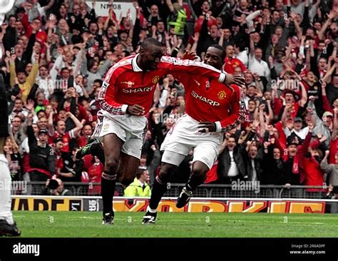 File Photo Dated 16 05 1999 Of Dwight Yorke Right And Andy Cole Who