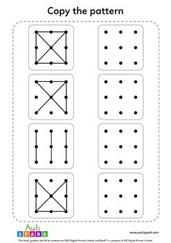 Copy The Patterns 9 Dots Worksheets Special Education Worksheets