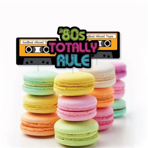 Big Dot Of Happiness 80s Retro Dessert Cupcake Toppers Totally