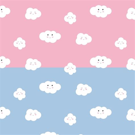 Premium Vector Web Cute Clouds Cute Clouds Seamless Pattern