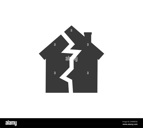 Earthquake Damaged House Logo Design Earthquake House Damage House