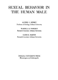 Download Sexual Behavior In The Human Male PDF By Alfred C Kinsey