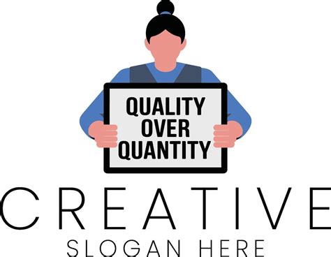 Person Holding Quality Over Quantity Sign Creative Business Concept