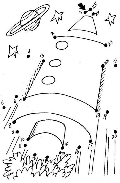 Rocket Dot To Dot Printable For Improving Ability To Direct Movement