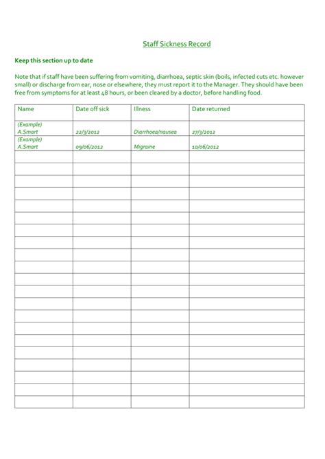 Sickness Policy Template