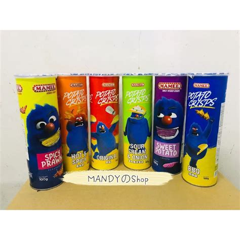 Mamee Potato Crisps Ori Bbq Sweet Potato Hot Spicy Spicy Prawn Sour Cream 100g