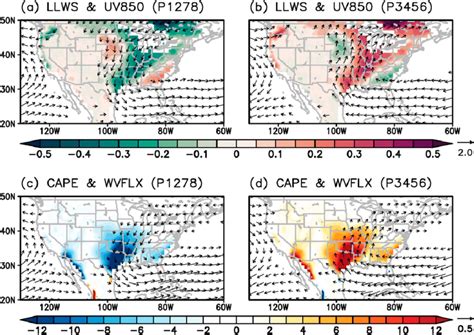 Composite Maps Of The Anomalous Low Level Wind Shear Shaded M S 21 Download Scientific
