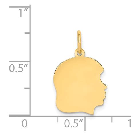 14k Yellow Gold Solid Polished Engravable Plain Med 009 Gauge Facing