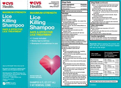 Cvs Health Lice Killing Piperonyl Butoxide Pyrethrum Extract Shampoo