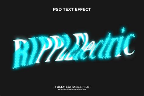 Premium Psd Ripple Electric Text Effect