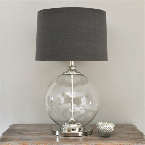 Slim Round Glass Table Lamp With White Shade Primrose And Plum