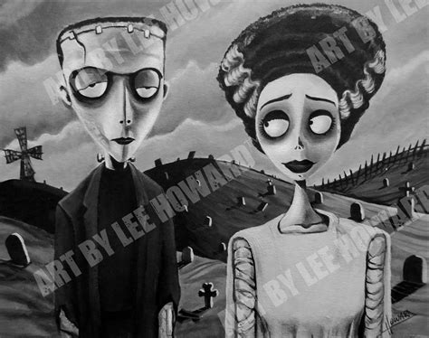 Corpse Bride Of Frankenstein Horror Mash Up 8x10 Printreproduction Art By Lee Howard