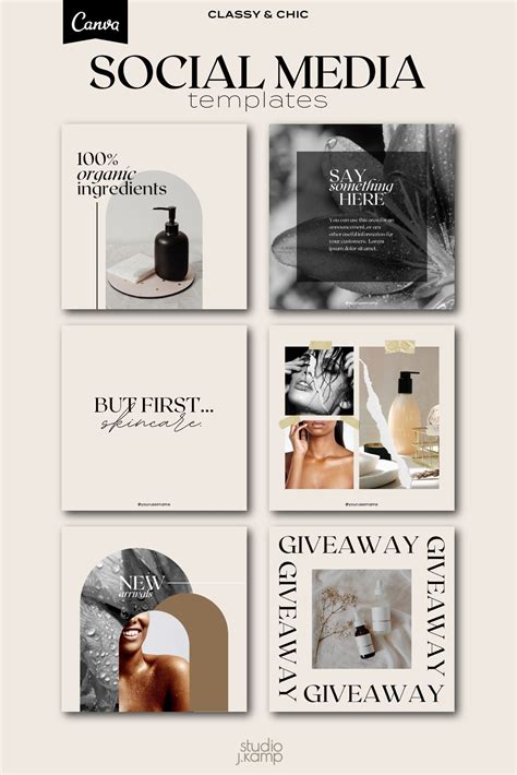 Classy And Chic Instagram Post And Story Feed Template For Bloggers Influencers Instagram