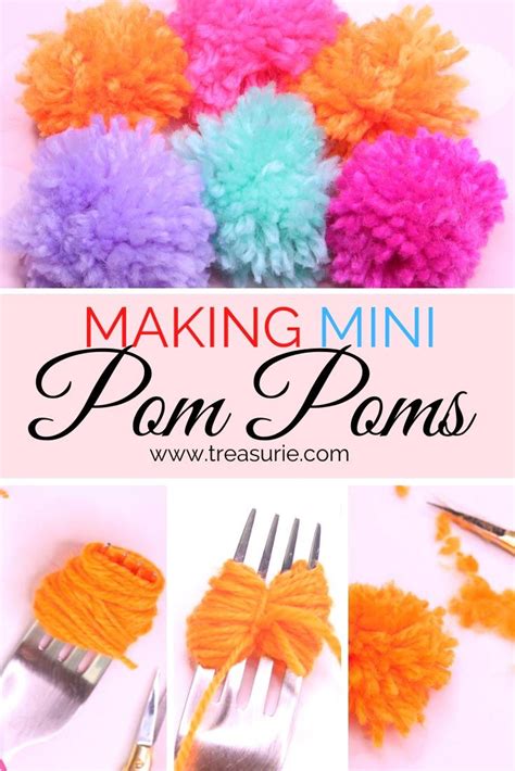 How To Make Pom Poms With A Fork Mini Pom Poms Artofit