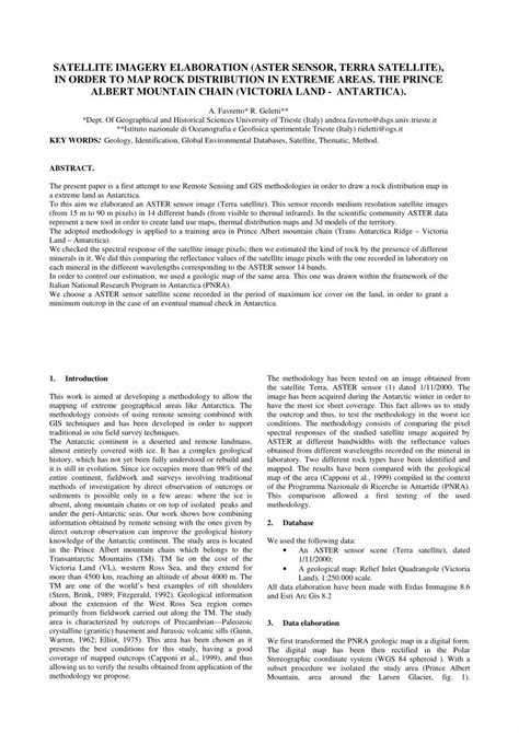 Pdf Satellite Imagery Elaboration Aster Imagery Elaboration Aster