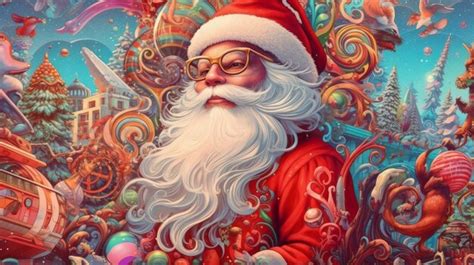 Premium Photo Surrealism Psychedelic Santa Claus For Christmas