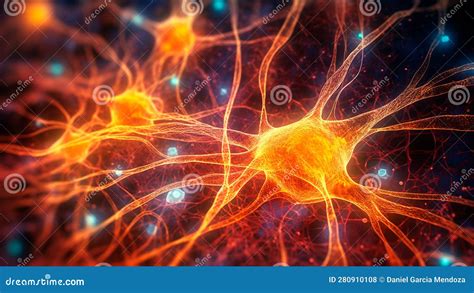 System Neuron Of Brain With Synapses And Electrical Activity