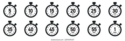Set Timer Icons Timer Stopwatch Icons Stock Vector Royalty Free