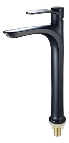 Grifo Alto Para Lavamanos Agua Fría Grifetti Negro Mate Cuotas Sin