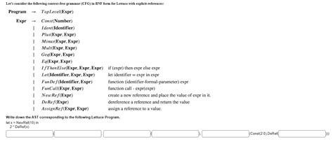 Solved Lets Consider The Following Context Free Grammar