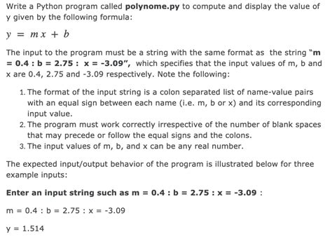Solved Write A Python Program Called Polynomepy To Compute