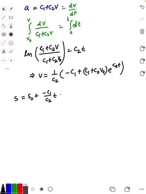 The Acceleration Of A Particle Is Given By A C C V Where A Is In Millimeters Per Second