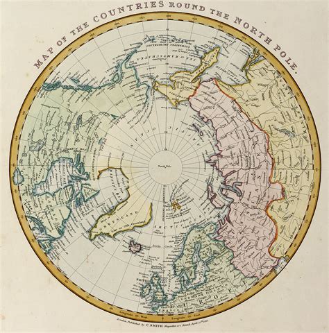 Map Of The Countries Round The North Pole Antique Print Map Room