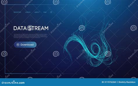Data Stream Concept Data Visualization Information Flow Blue