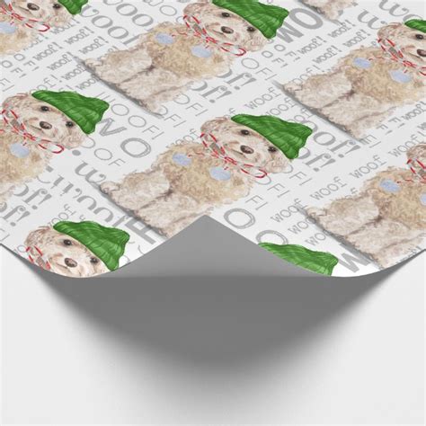 Funny Dog Lover Christmas Champagne Cockapoo Wrapping Paper