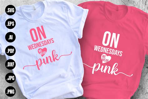 On Wednesdays We Wear Pink Svg Illustration Par 99siamvector · Creative