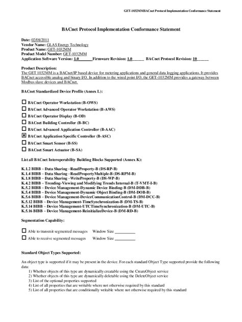 Fillable Online Protocol Implementation Conformance Statement Energy Fax Email Print Pdffiller
