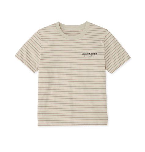 Womens Organic Cotton Striped T Shirt Sustainable Breton Style Tee