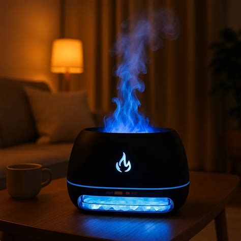 Flame With Himalayan Salt Top Essential Oil Scent Diffuser Humidifier Aroma Paradise
