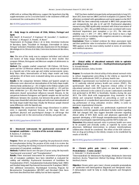 Pdf Structured Instruments For Psychosocial Assessment Of Transplant
