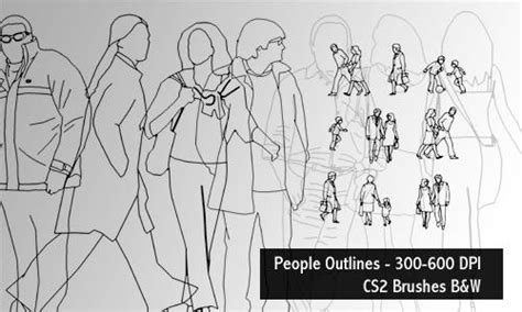 People Outlines Brush 600 Dpi By Screentones On Deviantart